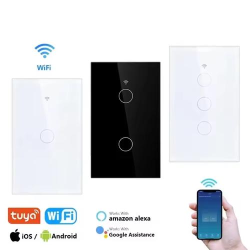 Promo Smart Wall Light Switch Saklar Lampu Wireless Voice Control WiFi ...