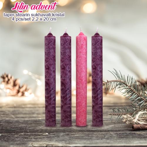 Jual Lilin Doa Advent Katolik Natal Stearin Sukhavati Kristal 2.3x20cm ...