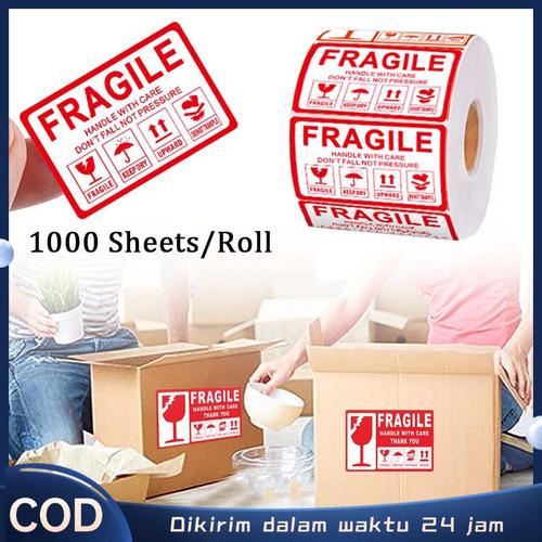Jual 1000 Pcs 60 X 40 mm Fragile Sticker Label Fragile Sticker Label ...