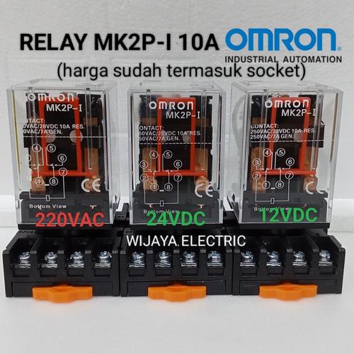 Jual relay Omron mk2/mk2p/mk2p-i 220vac 10a 8kaki+socket - Jakarta ...