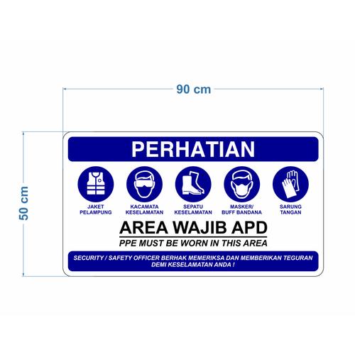 Jual Link Rambu Custom Area Wajib APD Plat Alumunium 1,2 90cm x 50cm ...