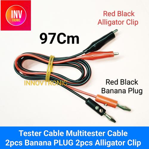 Jual Multitester Multimeter Cable Red Black Banana Plug Alligator Clip ...