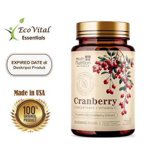Jual Cranberry + Vitamin C - 25,000mg High Potency Formula - 60 ...