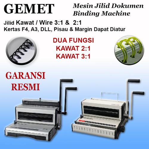 Jual Mesin Jilid / Binding GEMET, Kawat Wire 3:1 dan 2:1 (Dua Fungsi), Spiral Kawat, Kertas A4 ...