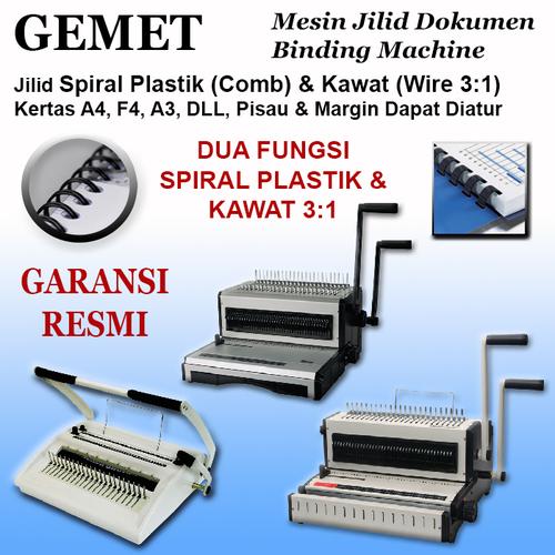 Promo Mesin Jilid / Binding GEMET, Spiral Kawat dan Plastik (Dua Fungsi ...