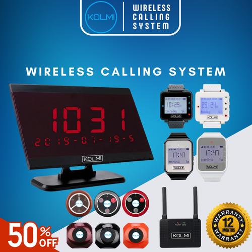 Promo RETEKESS Wireless Calling System Restaurant Pagers Portable - CCSW300 WHITE, CSB400 BLACK ...