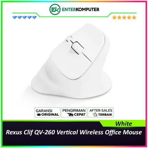Jual Rexus Clif QV-260 Vertical Wireless Office Mouse - White - Jakarta ...