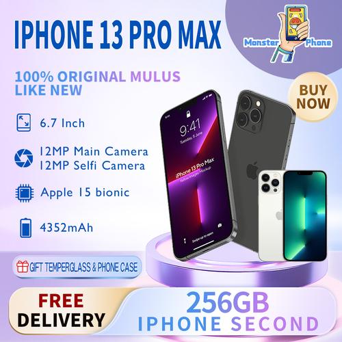 Promo iPhone 13 Pro Max 256GB Fullset Second Original100% OLED-Bagus Mulus Normal Phone 3utools ...