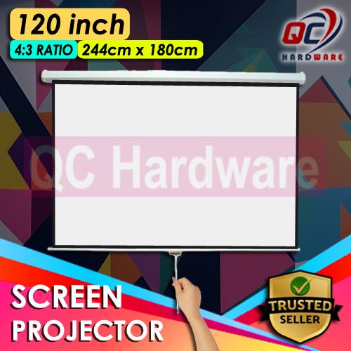 Jual Screen Layar Projector Wall Manual 120 inchi Ratio 4:3 - Manual ...