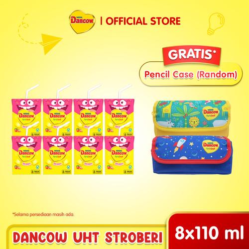 Promo Nestle DANCOW FortiGro Susu UHT Stroberi 110ml x 8 FREE Pencil ...