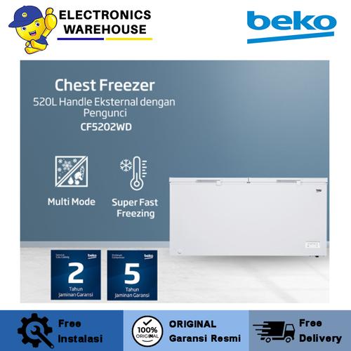 Promo Beko Chest Freezer 520L with external handle CF5202WD - White ...