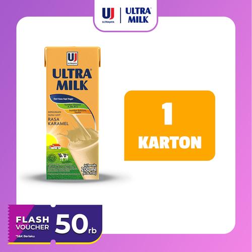 Promo Ultra Milk Susu UHT Caramel 200ml 1 karton (24 pcs) - 1 ctn (24 ...