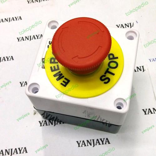Jual emergency push button + box/emergency stop push button 1 NC ...