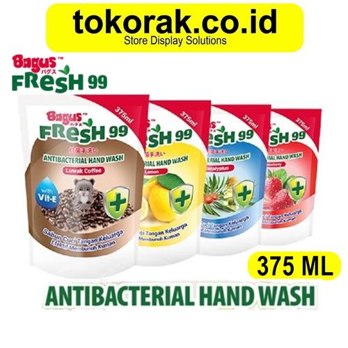 Jual BAGUS FRESH 99 HAND WASH POUCH REFILL 375 ML HAND SOAP ...
