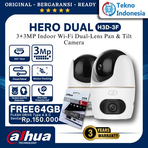 Jual Dahua Wifi Dual Lens Hero Dual D1 H3D-3F 3+3MP Indoor Wifi Pan ...