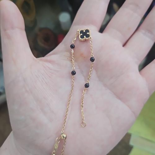 Jual gelang clover bunga hitam rosegold emas asli 375 8k fashion korea ...