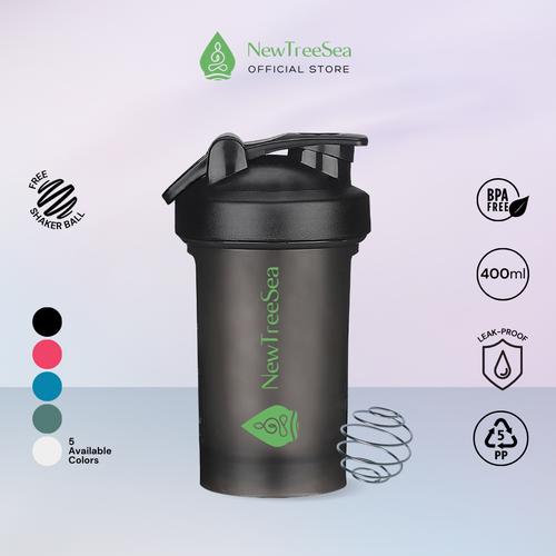 Promo NewTreeSea Shaker Tumbler - Botol Gym + Shaker Ball 400ml - Hitam ...