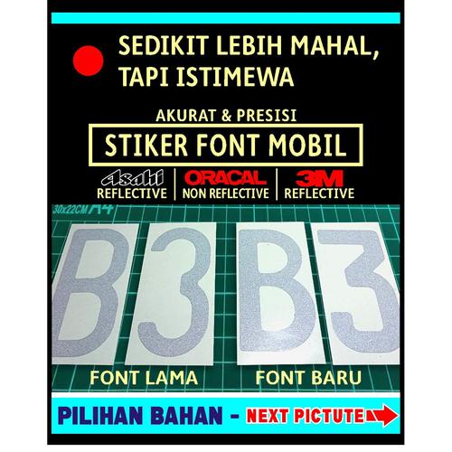Jual Nomor Font PUTIH mobil Nomer Angka - 3M, 2 SET dpn-blkng - Jakarta ...