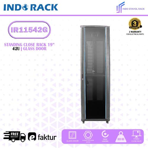 Jual IR11542G INDORACK STANDING CLOSE RACK 19 DEPTH 1150MM 42U GLASS ...