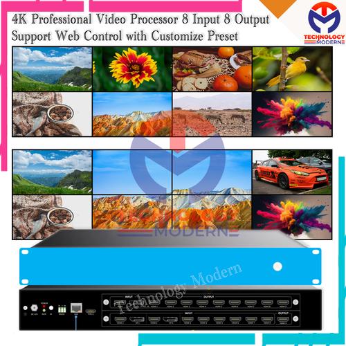 Jual 4K Video Wall Processor/Controller 2x4 4x2 (8 Input 8 Output) With Matrix Switcher 8x8 ...