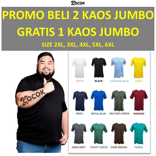 Jual Kaos Jumbo Big Size Ukuran Besar Pria Wanita Lengan Pendek Katun ...