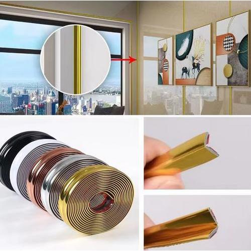 Jual List Plat Strip Mirror Gold Lis Siku List Sudut Border Plafon PVC ...