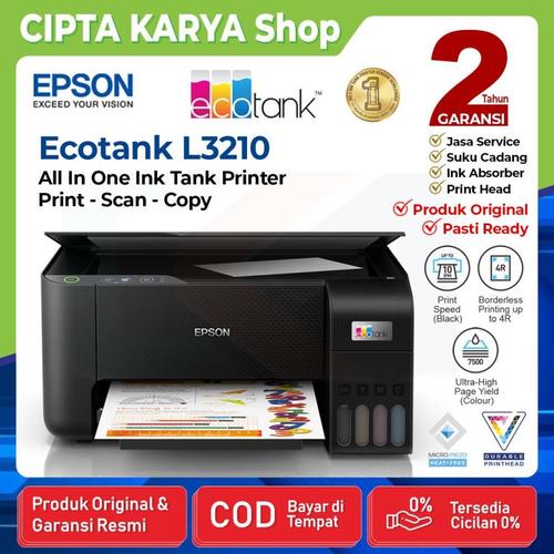 Jual Epson L3210 All in One Ink Tank Printer - L3210 - Hitam, Tanpa Tinta - Jakarta Timur ...