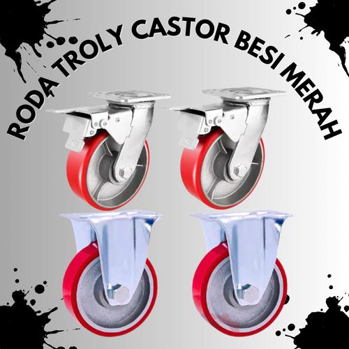 Promo RODA BEARING CASTER KASTOR HEAVY DUTY BESI SET 4 PC REM MATI 3 4 ...