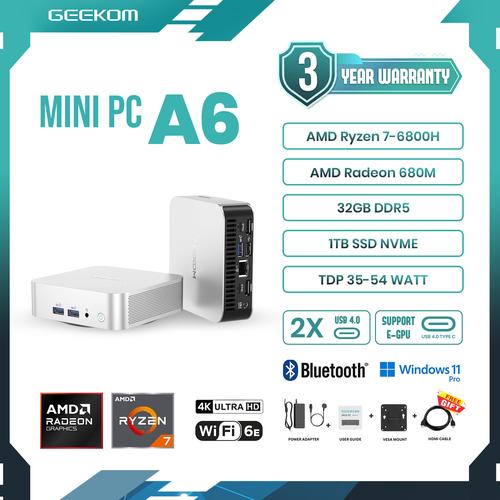 Jual Mini PC Gaming Geekom A6 AMD Ryzen 7 6800H Ram 32GB DDR5 SSD 1TB ...