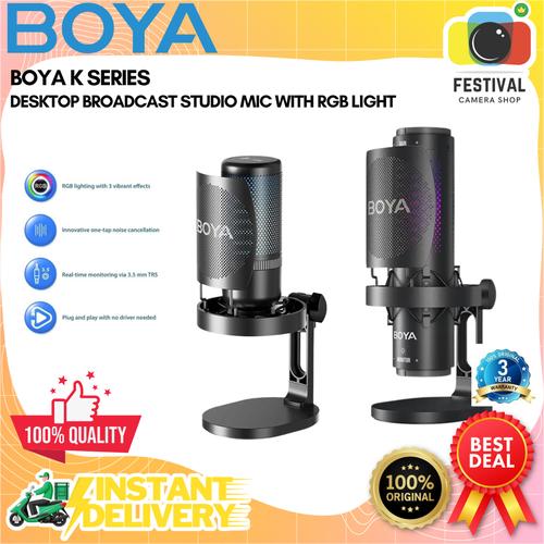 Jual Boya K3 / Boya K9 Vibrant Lighting Condenser USB Microphone Boya BY-K3 / BY-K9 Desktop ...