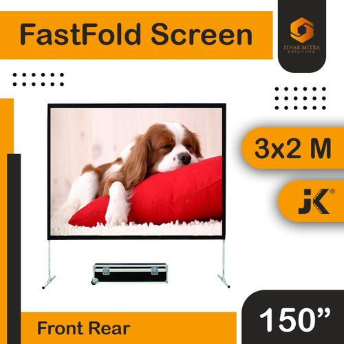 Jual LAYAR PROYEKTOR JK SCREEN FASTFOLD 150 INCH FRONT REAR 3X2 ...