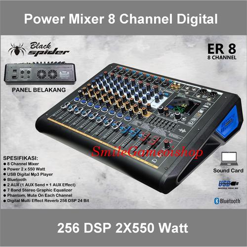 Jual power mixer black spider ER4 , ER6 , ER8 mixer power 4ch , 6ch ...