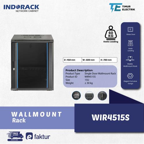 Jual Rack Server Indorack Wallmount 15U 450MM Glass Door / Single Door ...