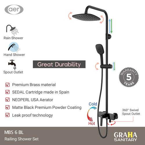 Promo AER MBS 6 BL MIXER BATHUB SHOWER SET KRAN PANAS DINGIN KERAN ...
