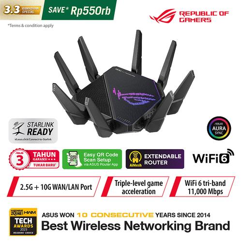 Promo ASUS ROG Rapture GT-AX11000 Pro | Tri-Band WiFi 6 Gaming Router ...