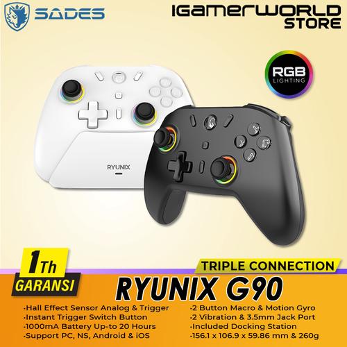 Jual Ryunix G90 / G 90 Hall Effect Wireless Triple Connection Gamepad ...