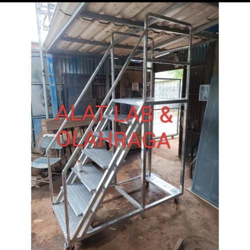 Jual TANGGA DORONG StAINLESS SUPERMARKET MOBILE STAIRS STAINLESS - Kota ...