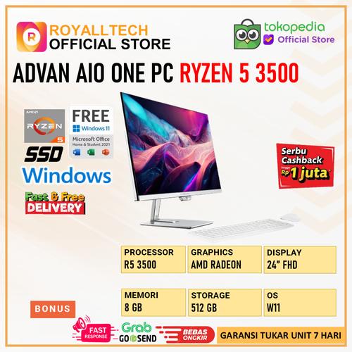 Promo ADVAN AIO ONE PC RYZEN 5 3500 8GB 512GB 24" FHD - W11 HOME Cicil ...