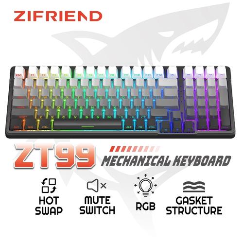 Jual ZIFRIEND ZT99 Keyboard Mekanik Gradien Ungu Hot Swap Lampu Putih ...