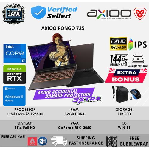Jual Laptop Gaming Baru Axioo Pongo 725 RTX2050 Core i7 12650H Ram 64GB ...