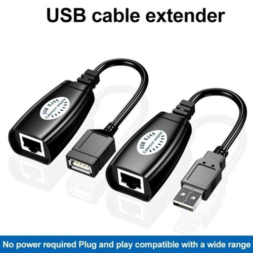 Jual USB Extension RJ45 Adaptor Up to 150FT Length USB Extender Via LAN ...