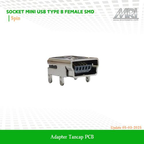 Jual Mini Usb Female 5p 5 pin SMD SMT Type B Connector Adapter PCB ...