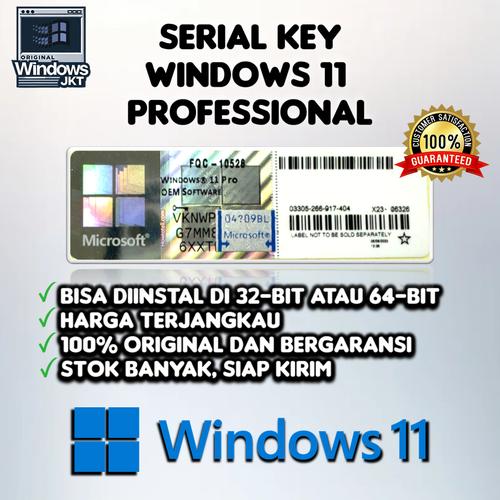 Jual COA Windows 11 Professional 32/64bit Key Only 100% Original Bergaransi Aktifasi - Jakarta ...