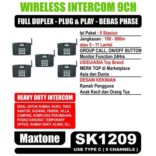 Jual Full duplex intercom wireless 2 way wireless intercom interkom 2 arah bicara tanpa kabel ...