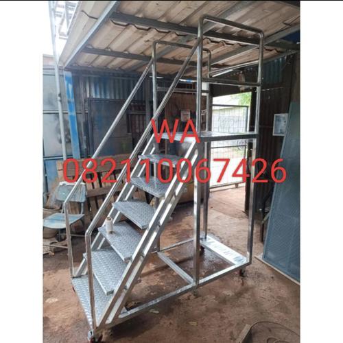 Jual TANGGA DORONG STAINLESS SUPERMARKET MOBILE STAIRS STAINLESS - Kota ...