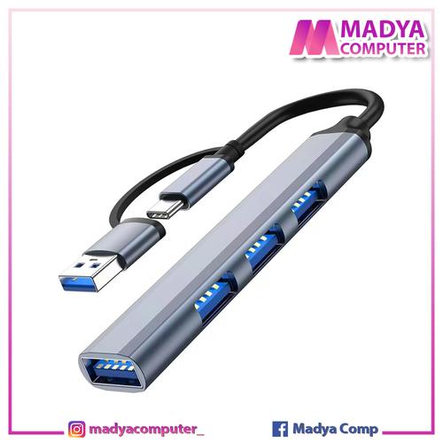 Jual USB Type C 3.0 Hub 2-in-1, 4Port USB Splitter Expander 5Gbps - Kab ...
