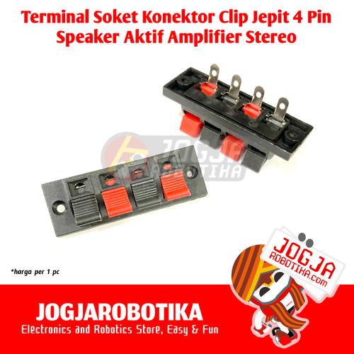 Jual Terminal Soket Konektor Clip Jepit 4pin Speaker Aktif Amplifier ...