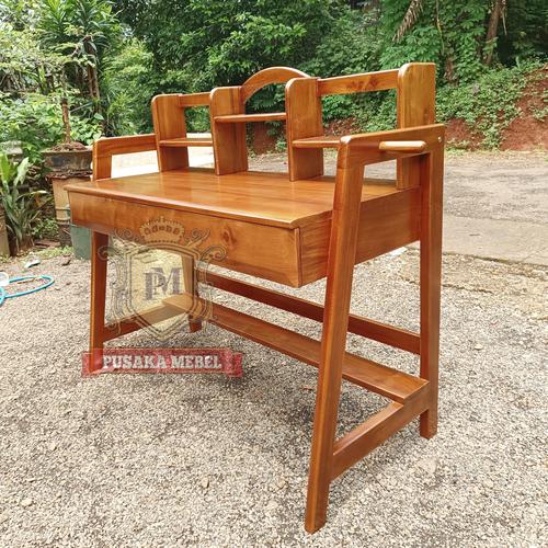 Jual study desk meja belajar kayu jati minimalis, meja karja kantor ...