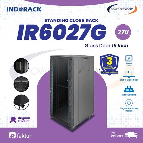 Jual INDORACK CLOSE RACK IR6027G GLASS DOOR Rak Server 27U 19inch ...