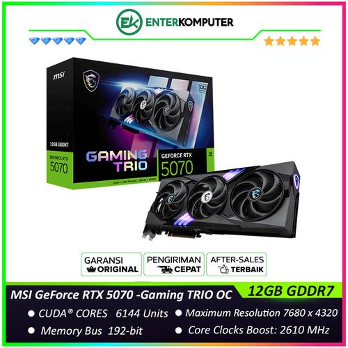Promo MSI GeForce RTX 5070 12GB GDDR7 - Gaming TRIO OC Cicil 0% 3x - Jakarta Pusat - Enter ...